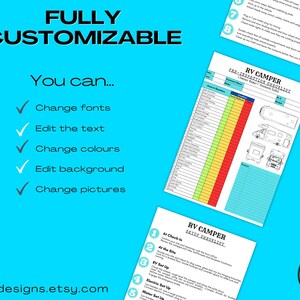 RV CAMPER Inspection Checklist, Teardown Checklist, Setup Checklist ...