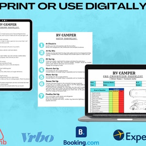 RV CAMPER Inspection Checklist, Teardown Checklist, Setup Checklist ...