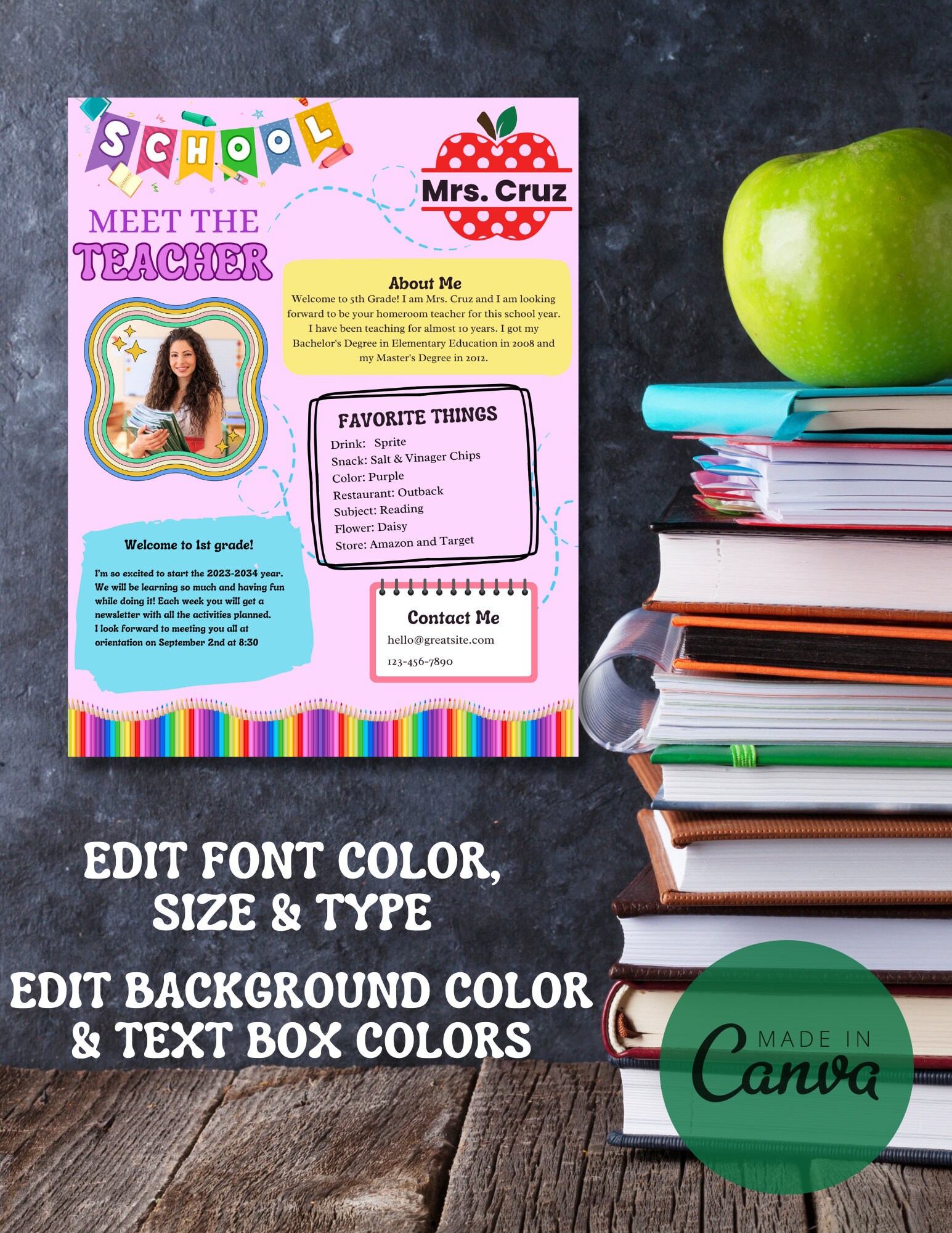 Meet the Teacher Editable Meet the Teacher Colorful Template - Etsy