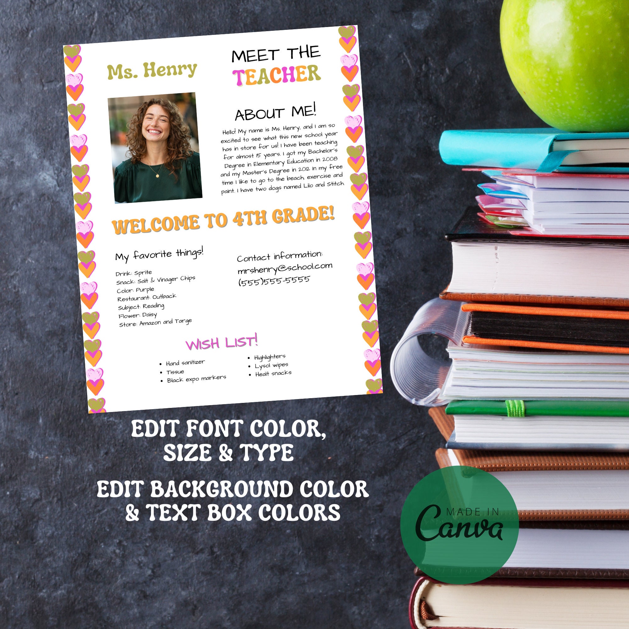 Meet the Teacher Editable, Meet the Teacher Colorful Template, Editable ...