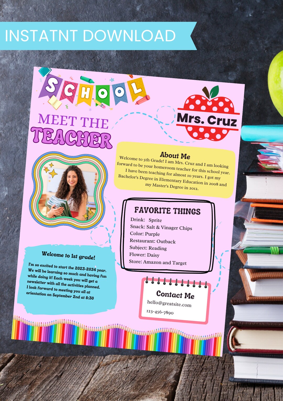 Meet the Teacher Editable Meet the Teacher Colorful Template - Etsy