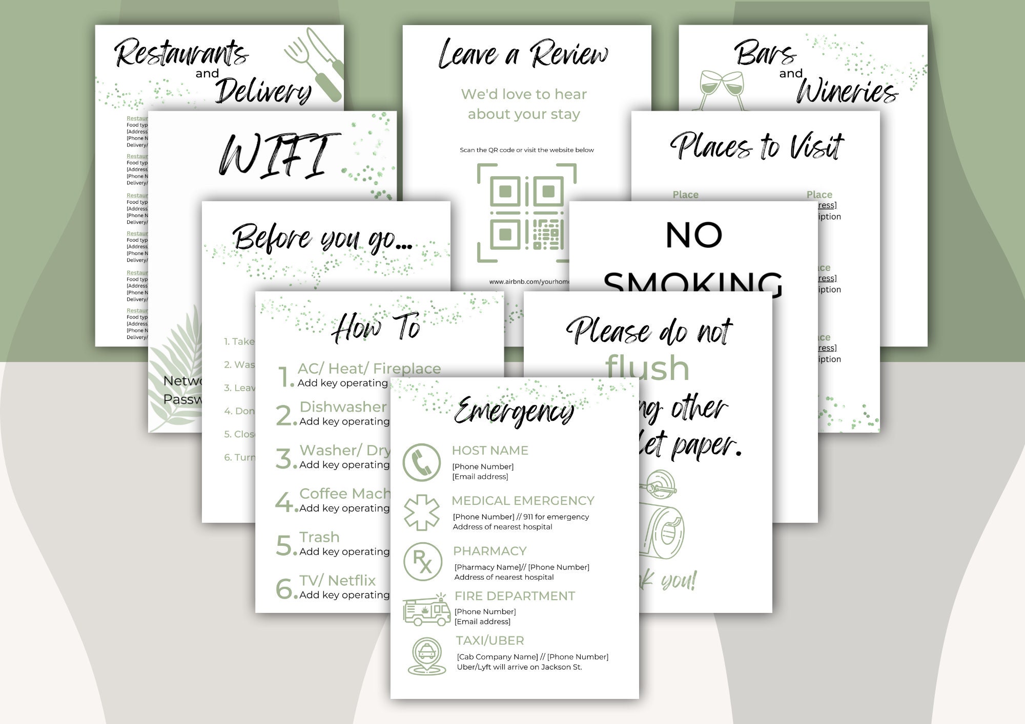 Boho Bungalow, Airbnb Welcome Book Template, Vacation Rental, VRBO ...