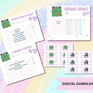 Digital Chore Chart for Kids. Editable Chore Chart. Chore Chart ...
