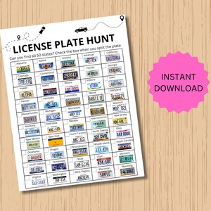 Road Trip Game. Printable Road Trip Games. License Plate Game ...