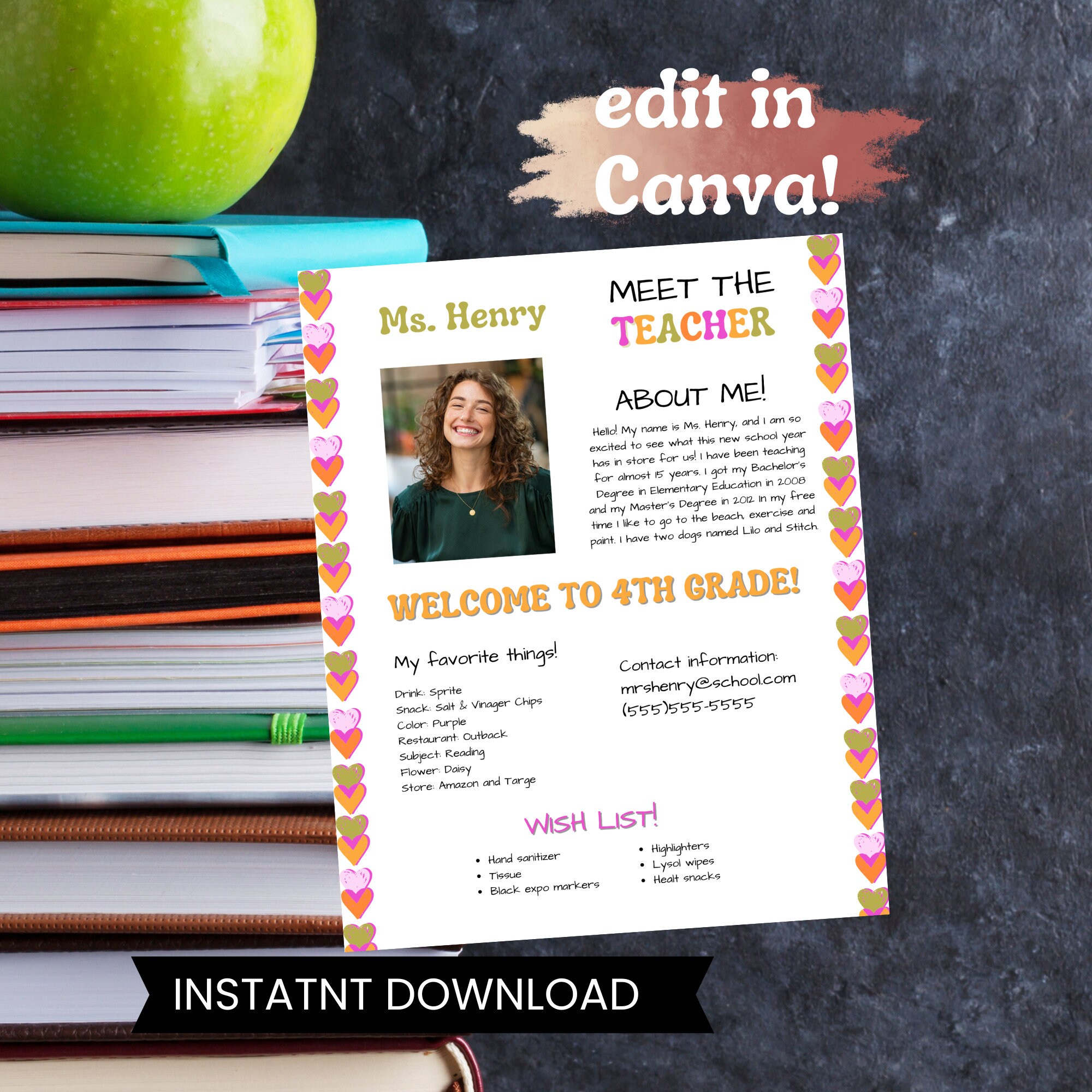 Meet the Teacher Editable, Meet the Teacher Colorful Template, Editable ...