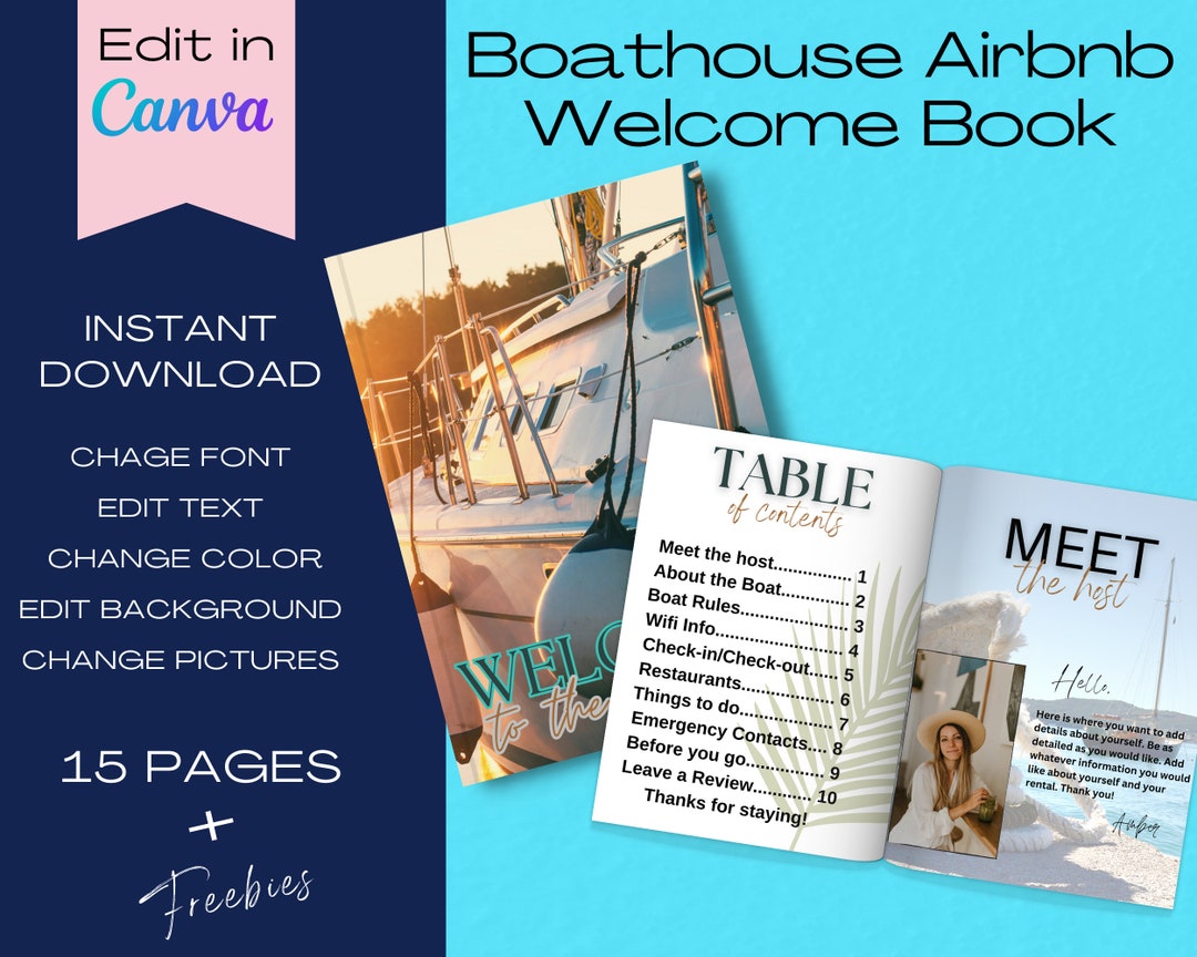 Boathouse Rental Welcome Book Houseboat Rental Welcome Book - Etsy