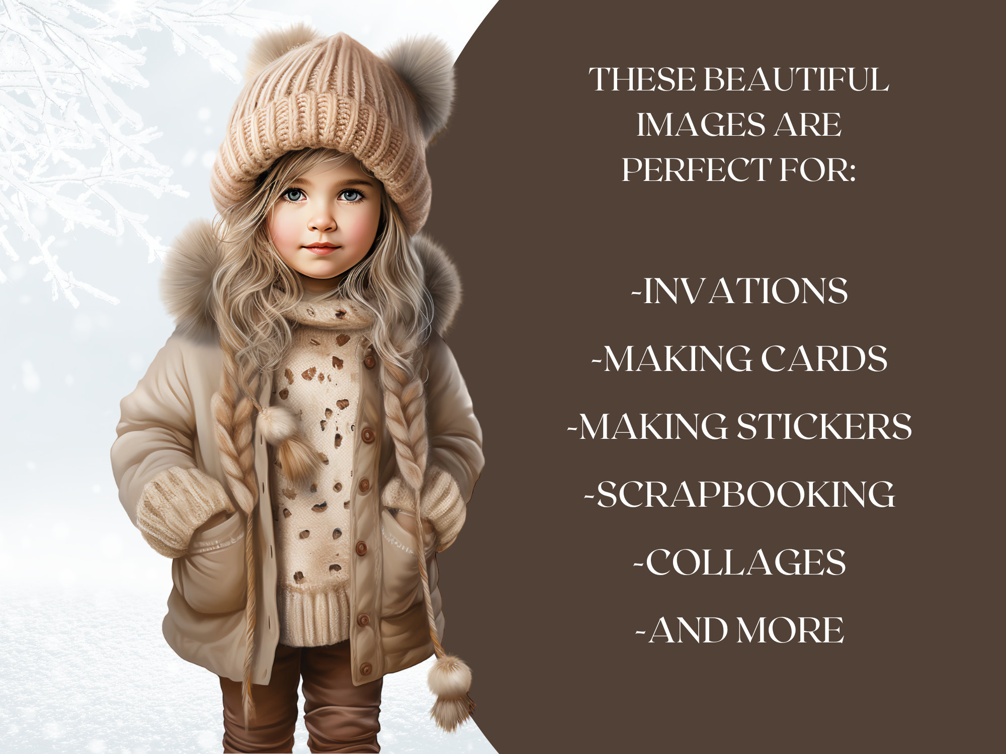 Winter Little Girls Clipart 9 PNG Files Watercolor Little Girls in ...