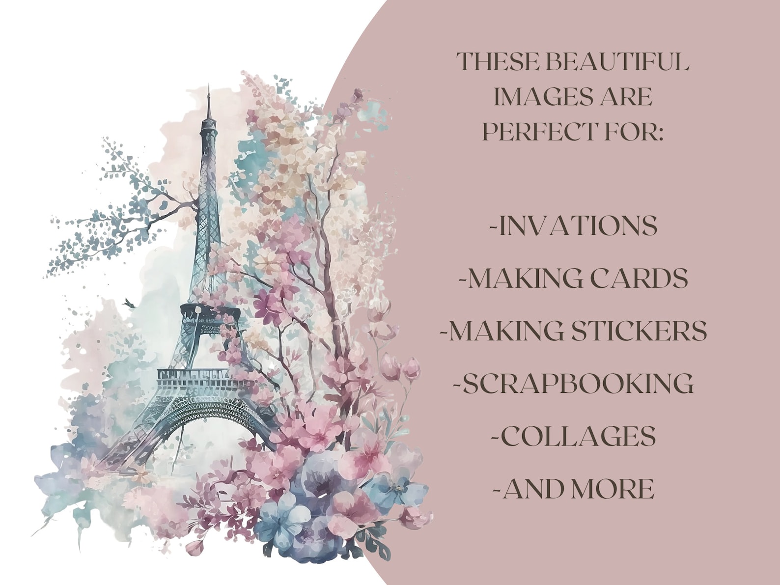 Eiffel Tower Watercolor Clipart 5 PNG Vintage Paris Eiffel Tower ...