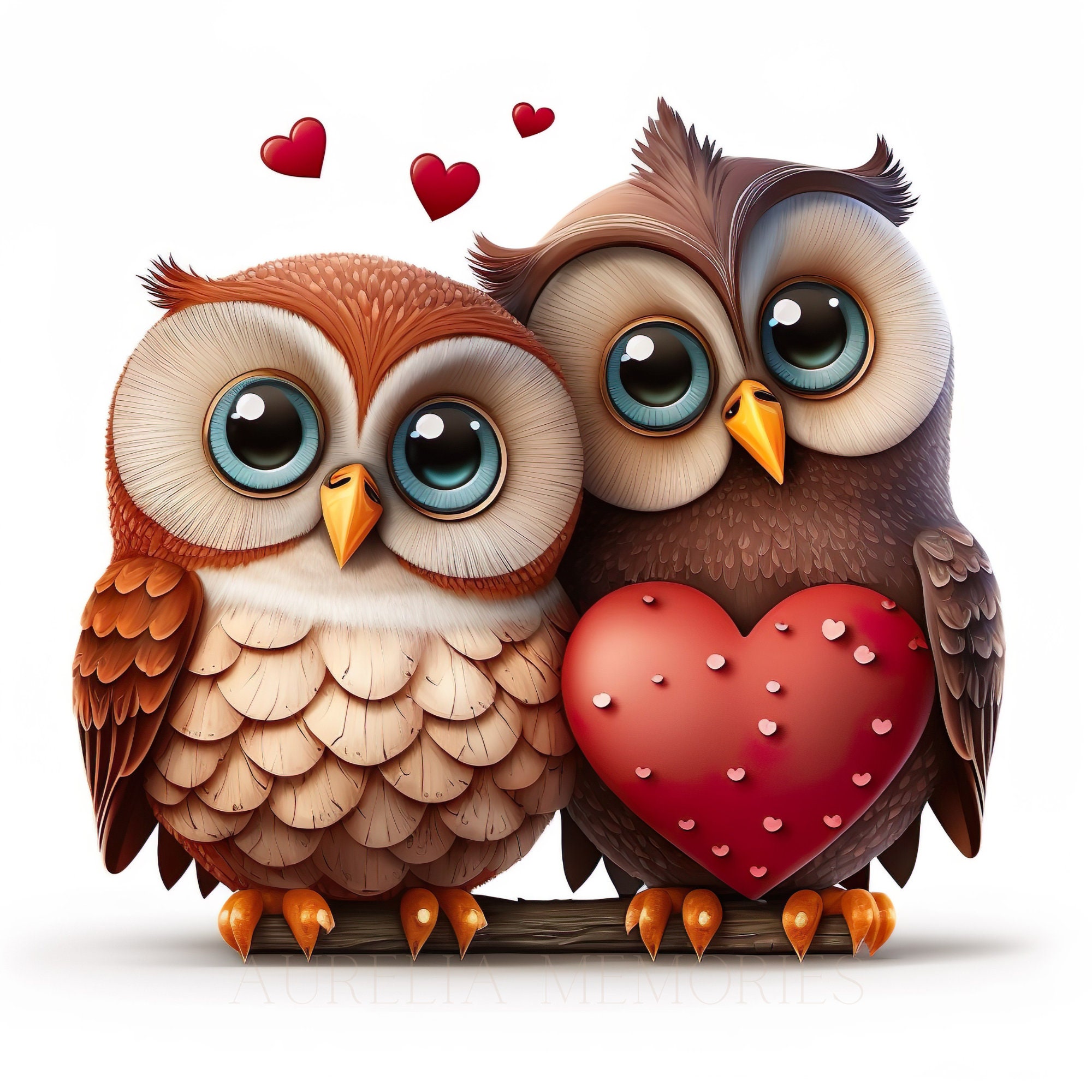 Cute Owls Clipart Nursery Decor Loving Owls Cute Animals Valentines Day ...