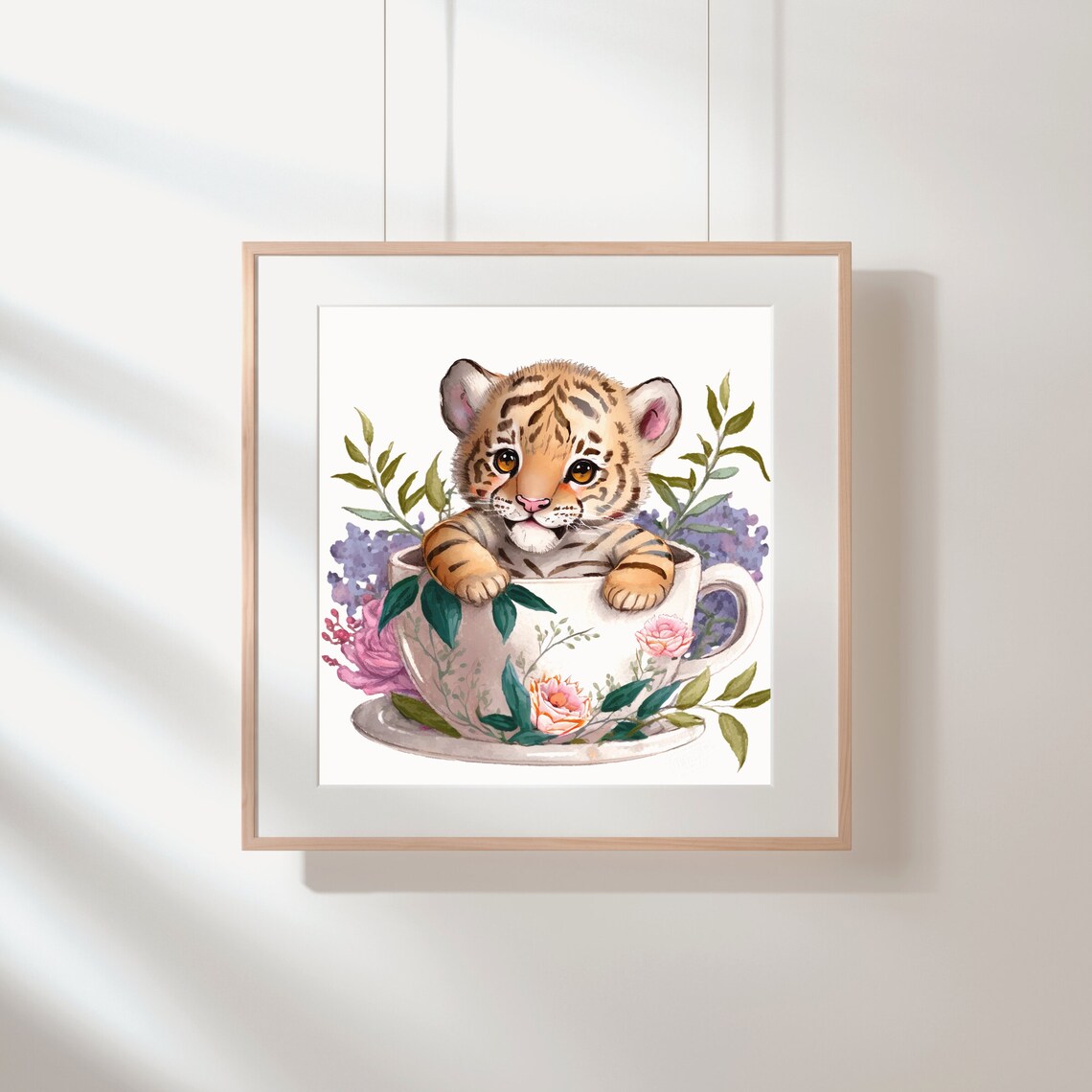 Tiger Watercolor Clipart Nursery Decor Baby Tiger Watercolor Cute Baby ...