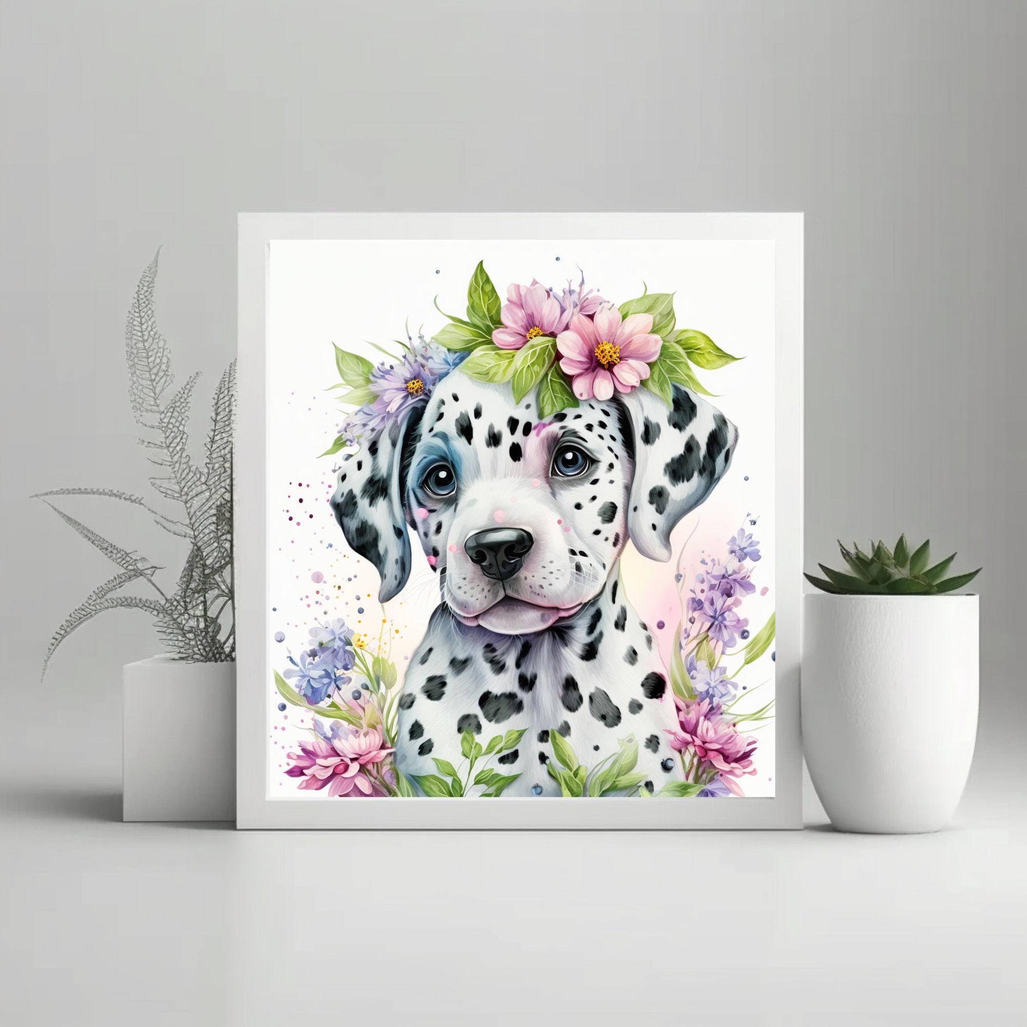 Dog Dalmatian Watercolor Clipart Nursery Decor Dalmatian Dog Watercolor ...