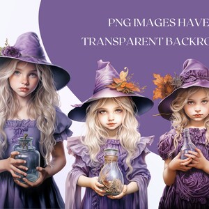 Little Purple Witch Clipart 8 PNG Files Little Witch Clipart Magical ...