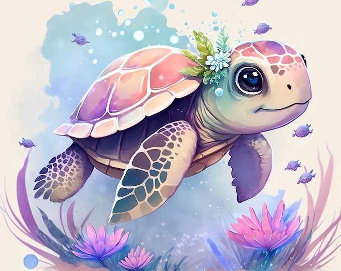 Baby Sea Turtle Graphite Drawing Print A3 A4 A5 Signed by Artist Animal ...