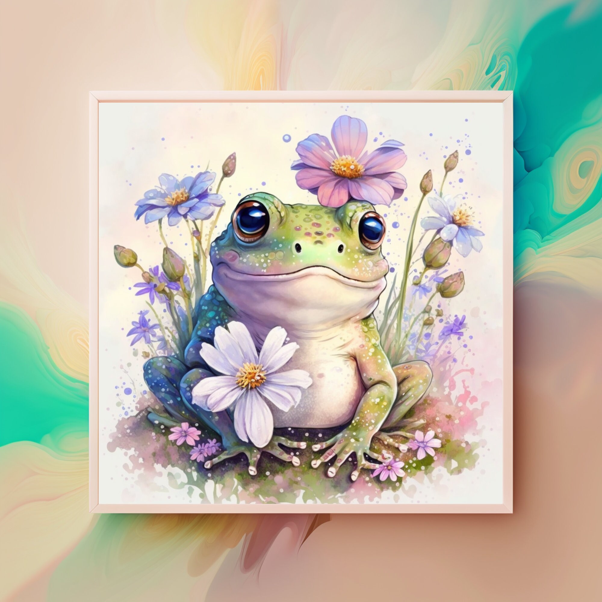 Frog Watercolor Clipart Nursery Decor Frog Watercolor Cute Animal ...