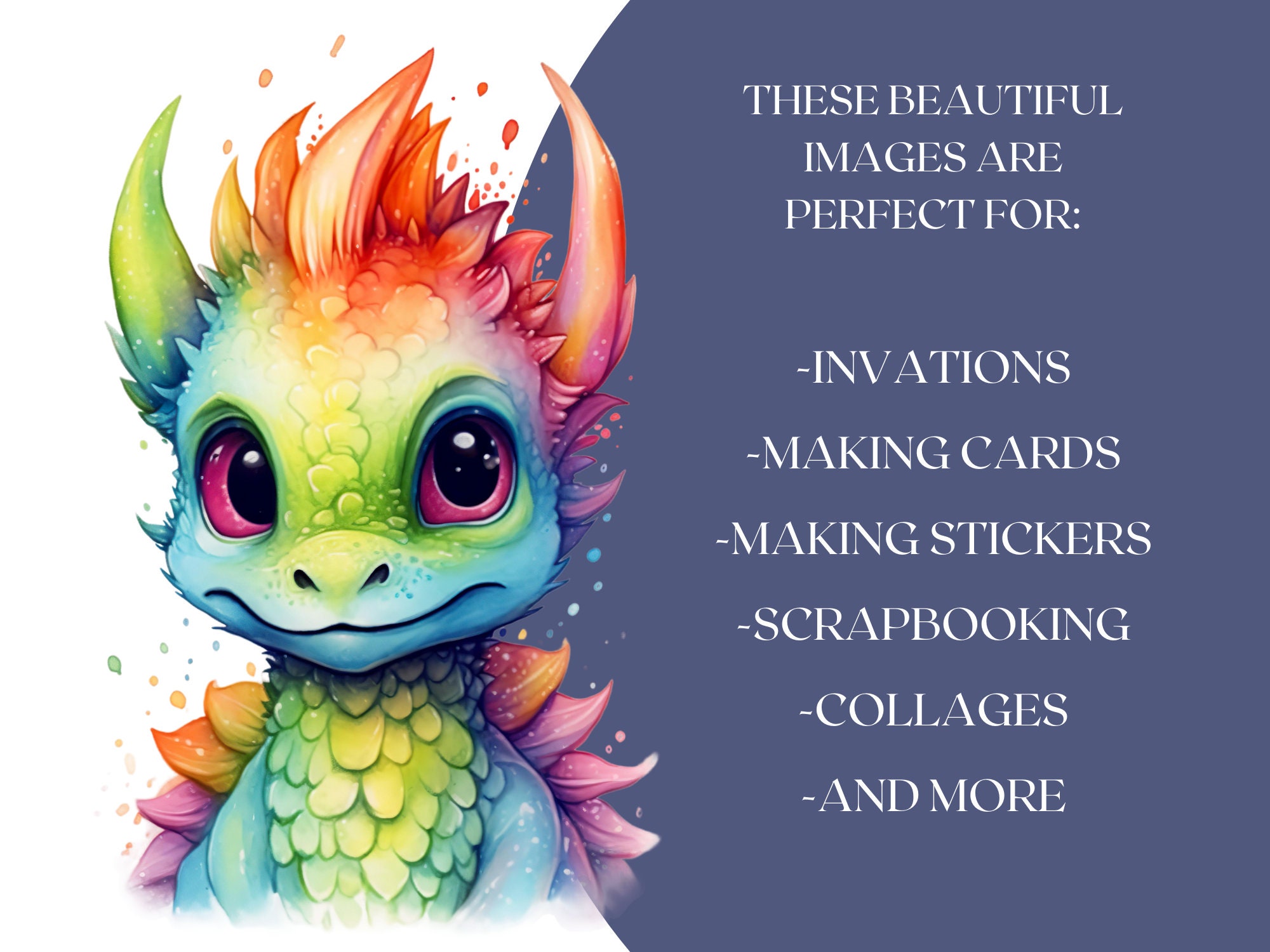 Colorful Fantasy Dragon Clipart 10 PNG Files Rainbow Dragon Png Fantasy ...