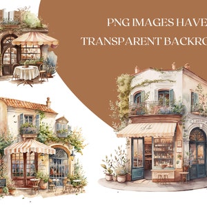 French Coffee Watercolor Clipart - 10 High Quality PNG Files - French ...