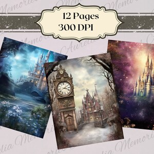Enchanted Forest Digital Paper Fantasy Backgrounds Scrapbook Paper ...