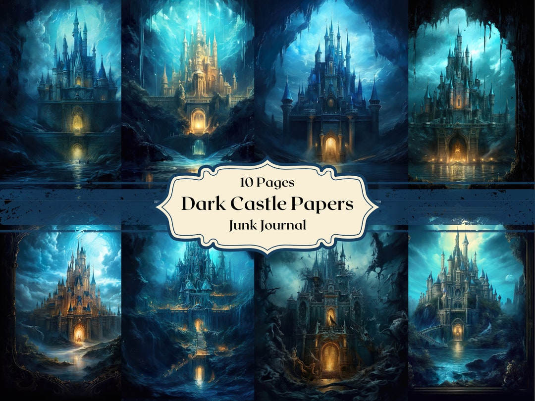 Dark Fantasy Castle Digital Paper Magical Backgrounds Scrapbook Paper ...