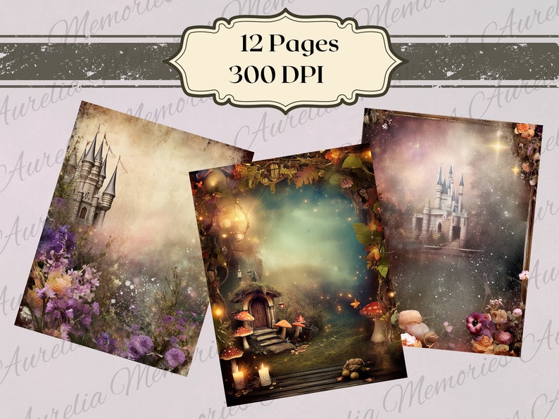 Enchanted Forest Digital Paper Fantasy Backgrounds Scrapbook - Etsy