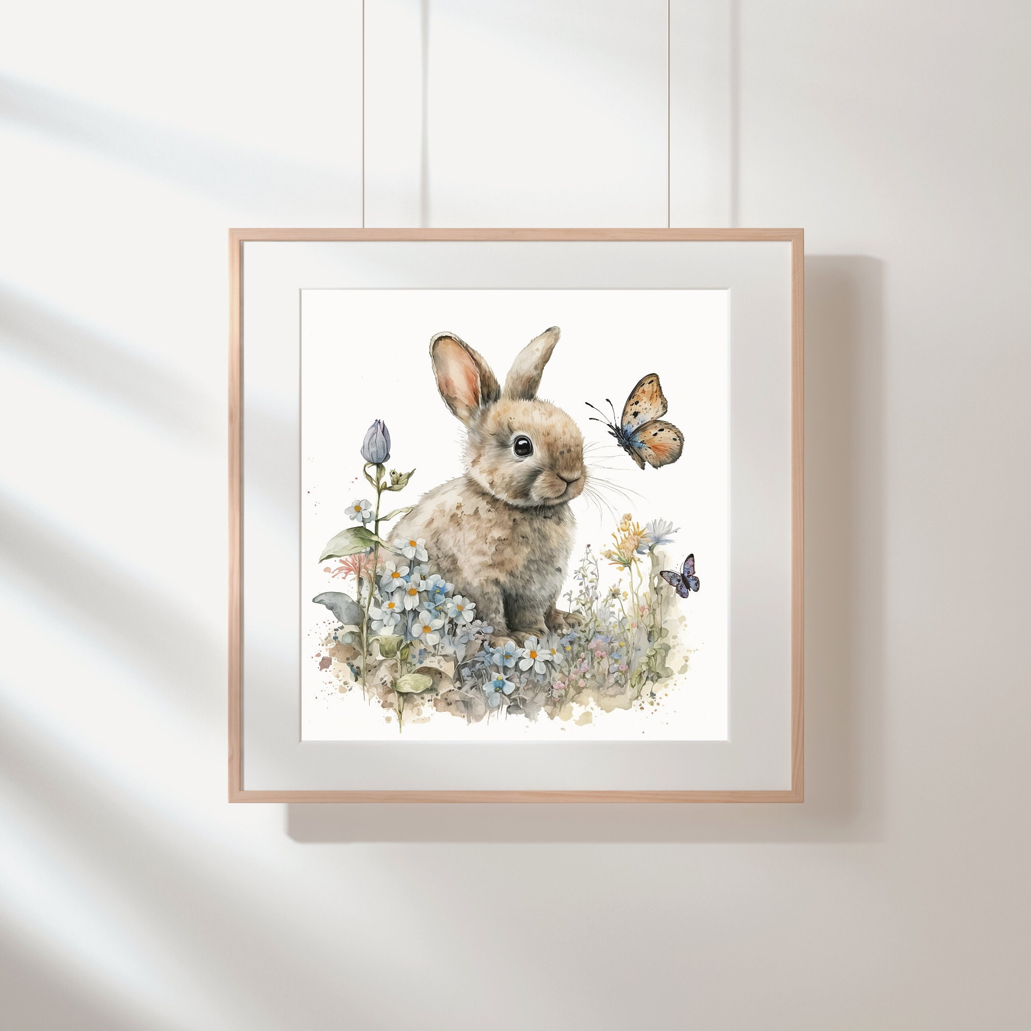 Hase im Blumen Aquarell Clipart - Digitale Download-Datei für ...