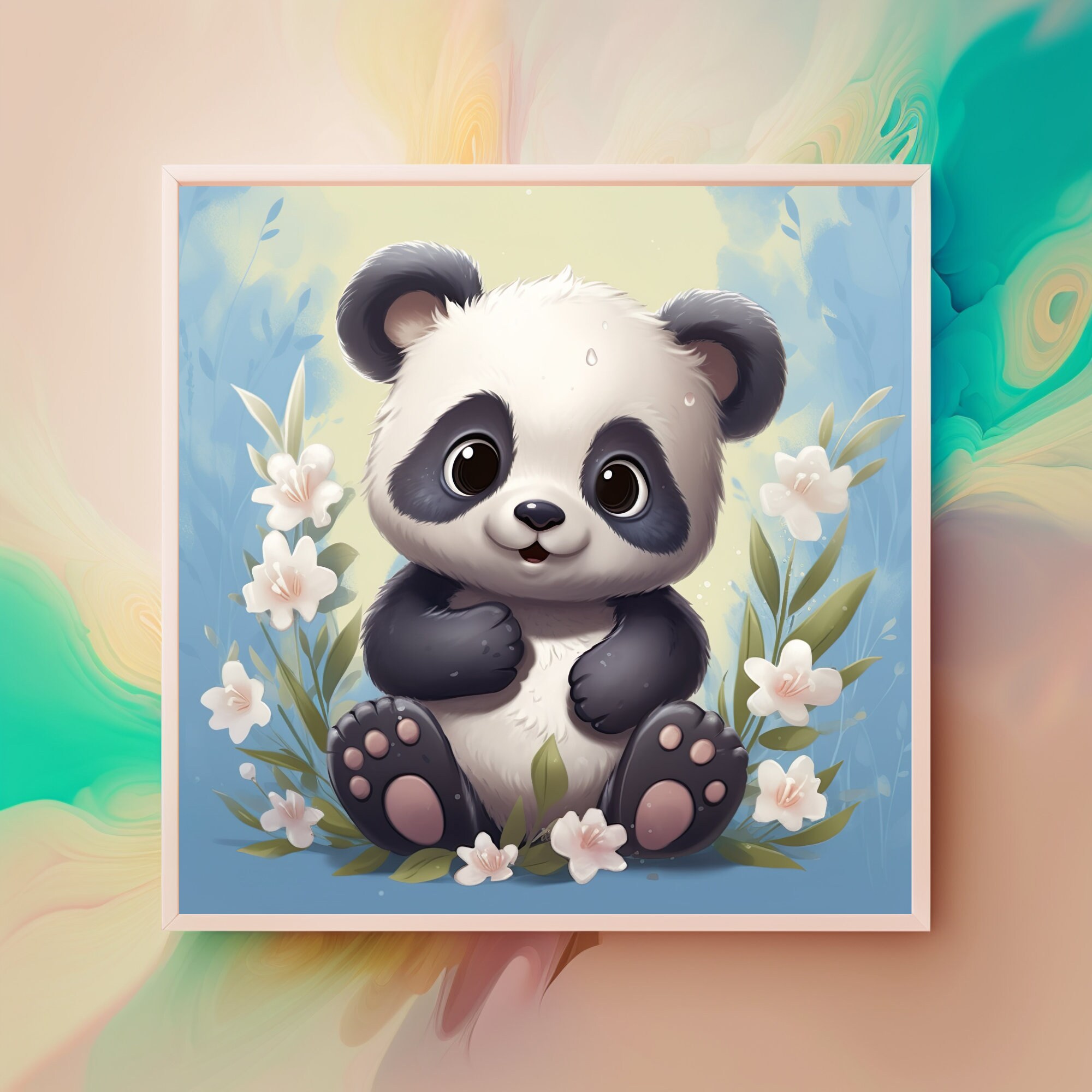 Cute Panda Bear Clipart Nursery Decor Baby Panda Cute Baby Animal ...