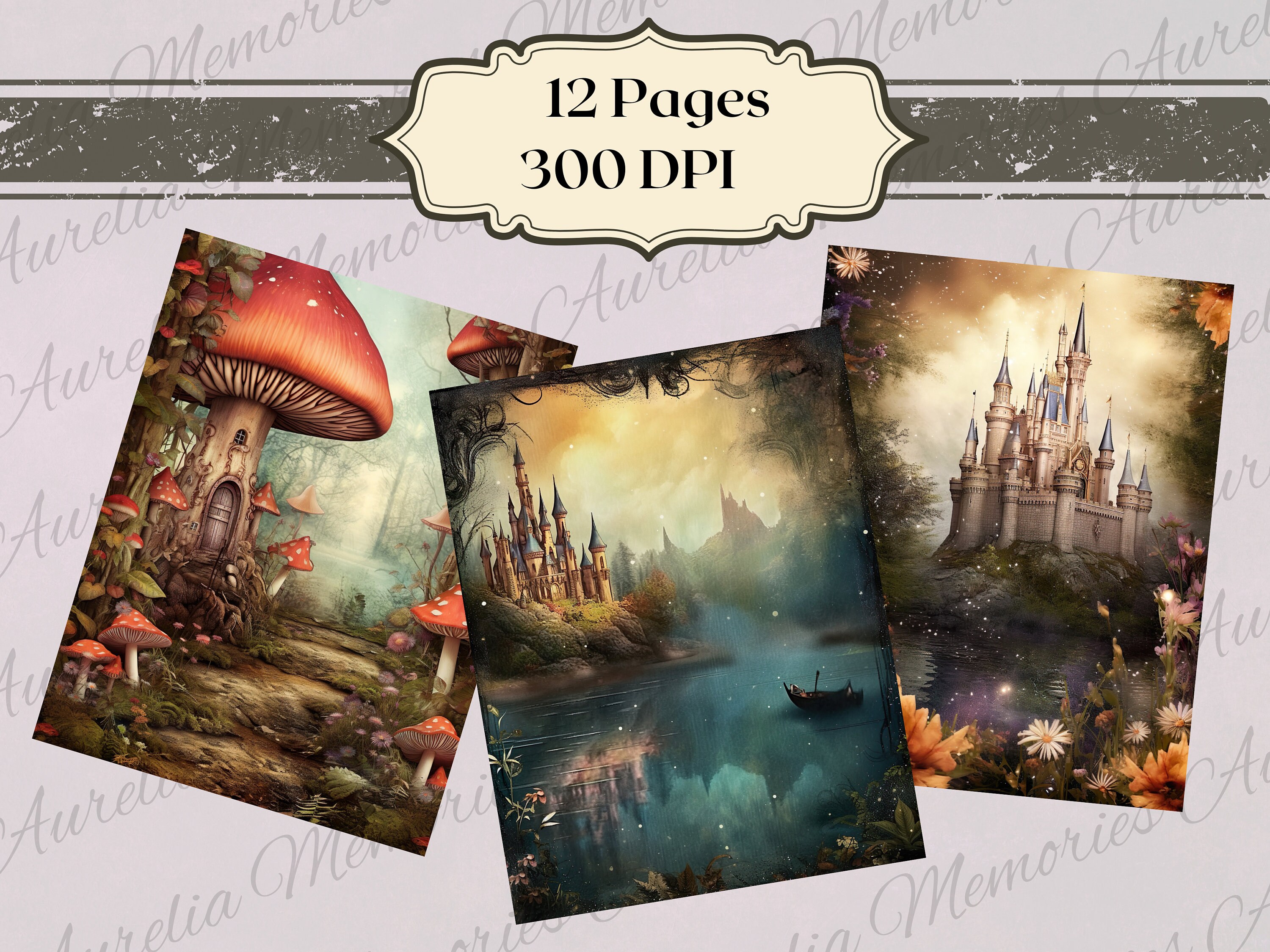 Enchanted Forest Digital Paper Fantasy Backgrounds Scrapbook - Etsy