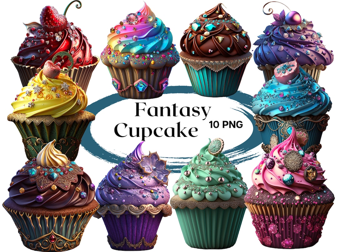 Colored Fantasy Cupcake Clipart 10 Png Files Rainbow Birthday Cake Png Fantasy Clipart Cupcake