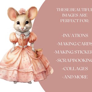 Watercolor Princess Mice Clipart 10 PNG Files Princess Mouse Queen ...
