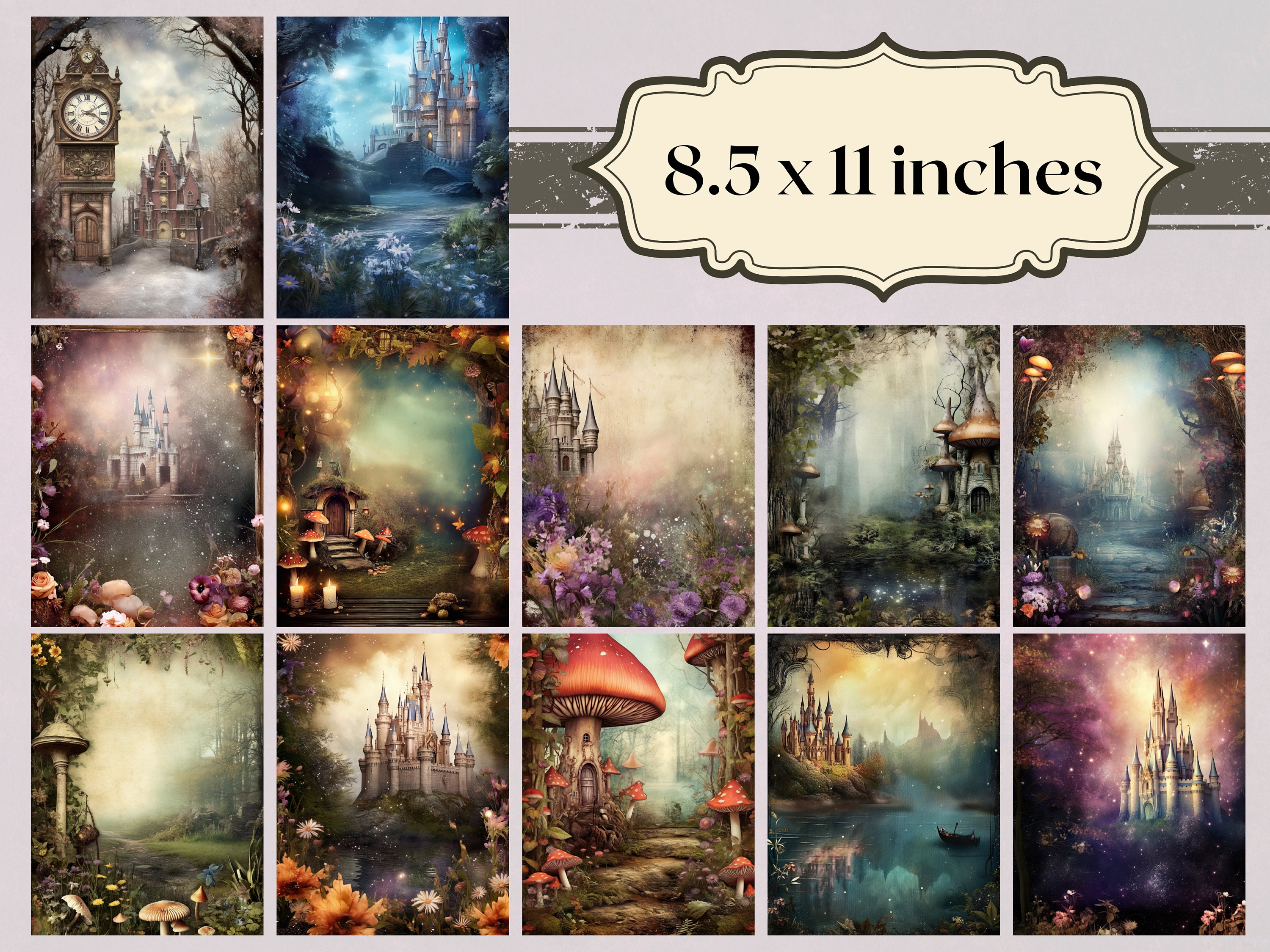 Enchanted Forest Digital Paper Fantasy Backgrounds Scrapbook - Etsy