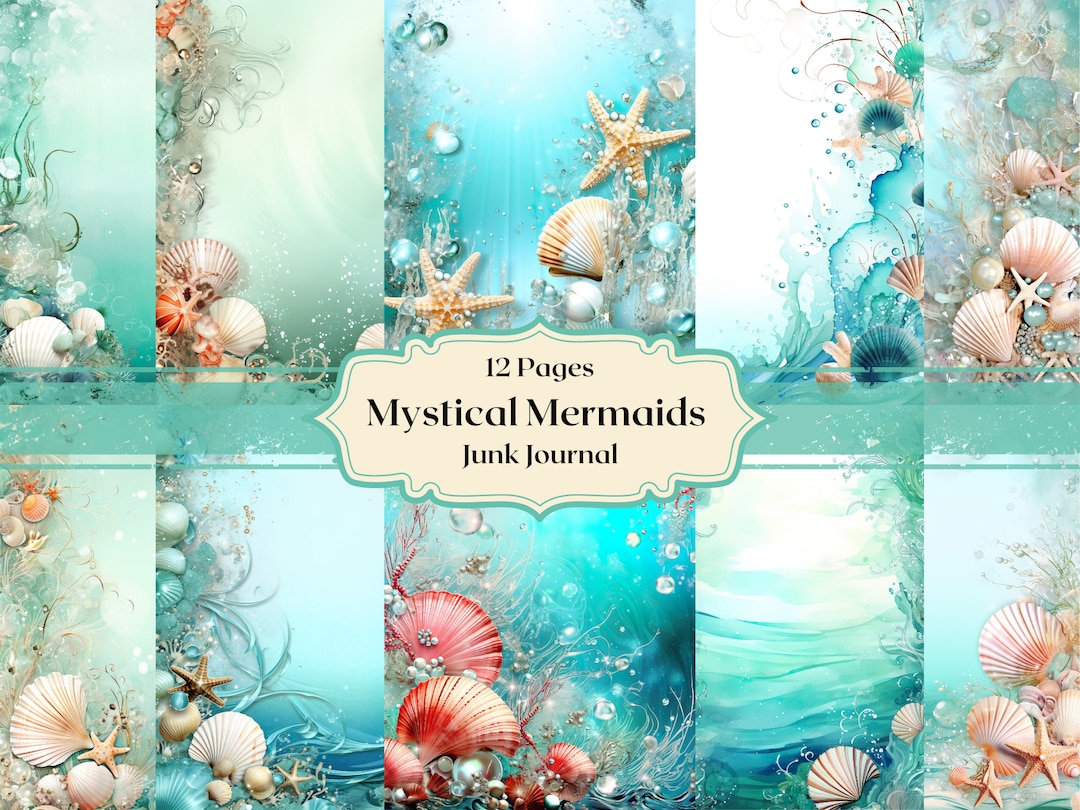 Mystical Underwater Digital Paper Deep Sea Scrapbooking Paper Seashells ...