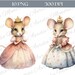 Watercolor Fairy Tale Mice Clipart 10 PNG Files Princess Mouse Clipart ...
