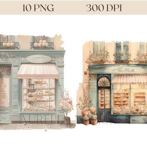 Bakery Watercolor Clipart 10 PNG Vintage Bakery Clipart Watercolor ...