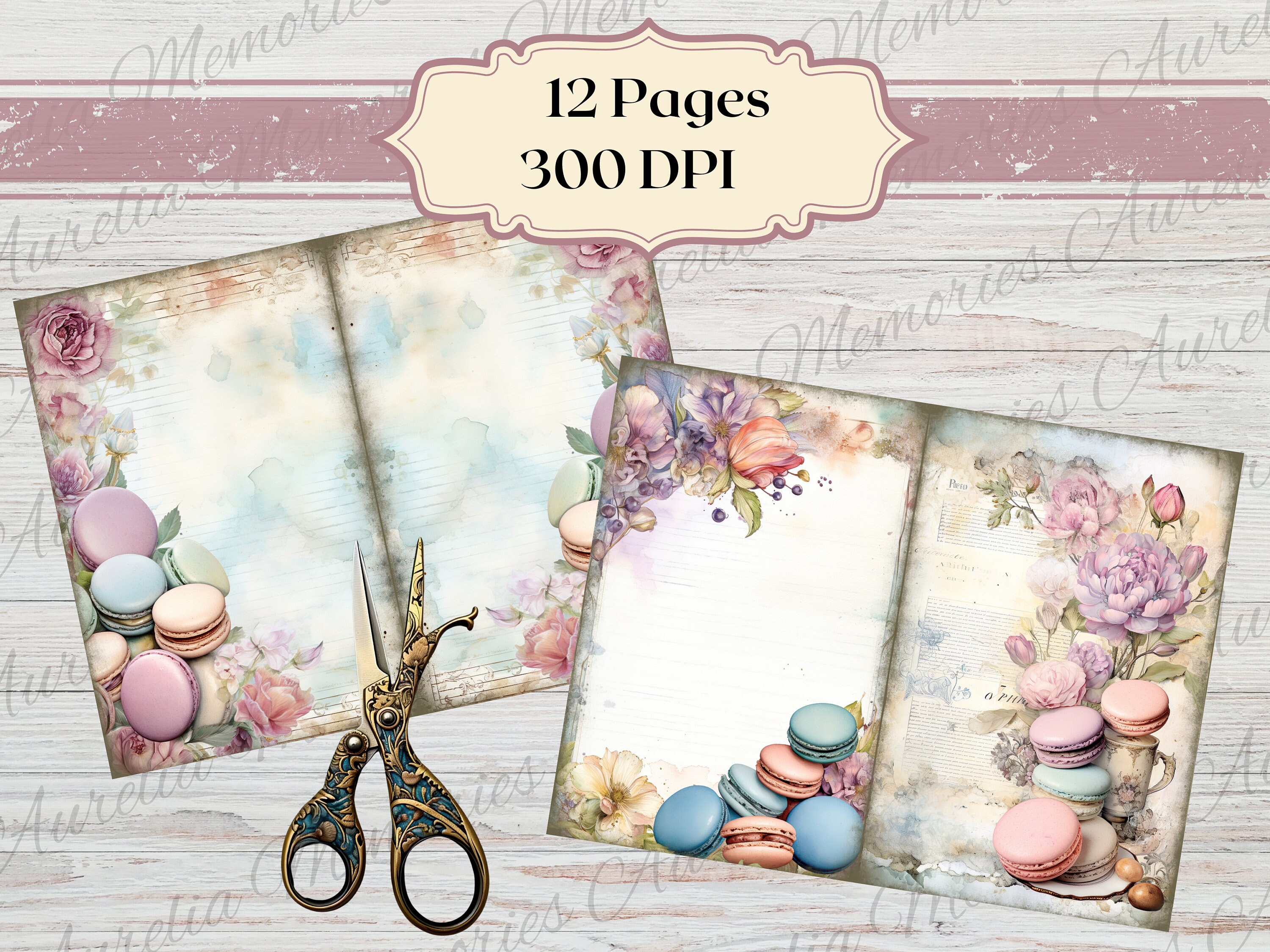 Vintage Tea Time Junk Journal Printable Old Paper Scrapbook Paper ...