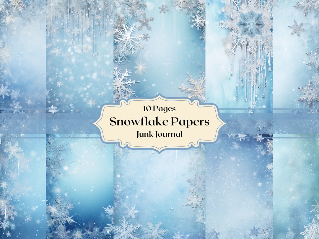 Watercolor Snowflakes Digital Paper Winter Scrapbooking Paper Christmas ...