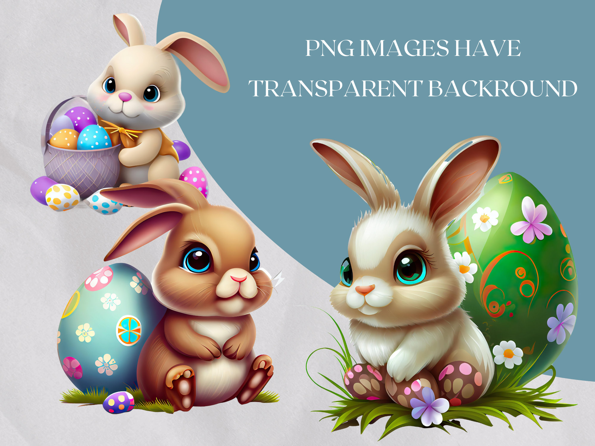 Bunny Clipart 9 PNG Files Animal Cute Bunnies Clipart Easter Clipart ...