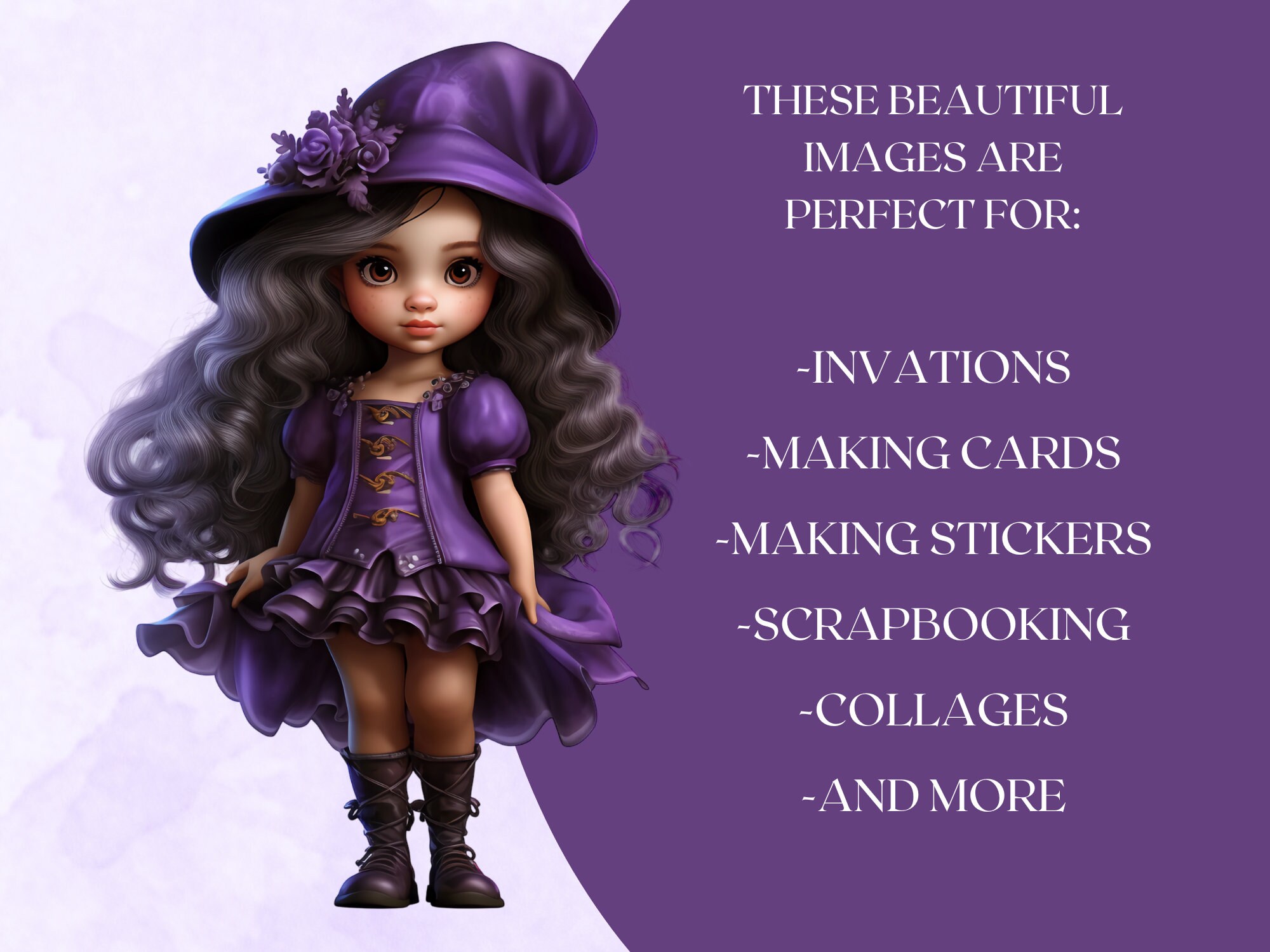 Cute Little Purple Witch Clipart 8 PNG Files Little Witch Clipart ...