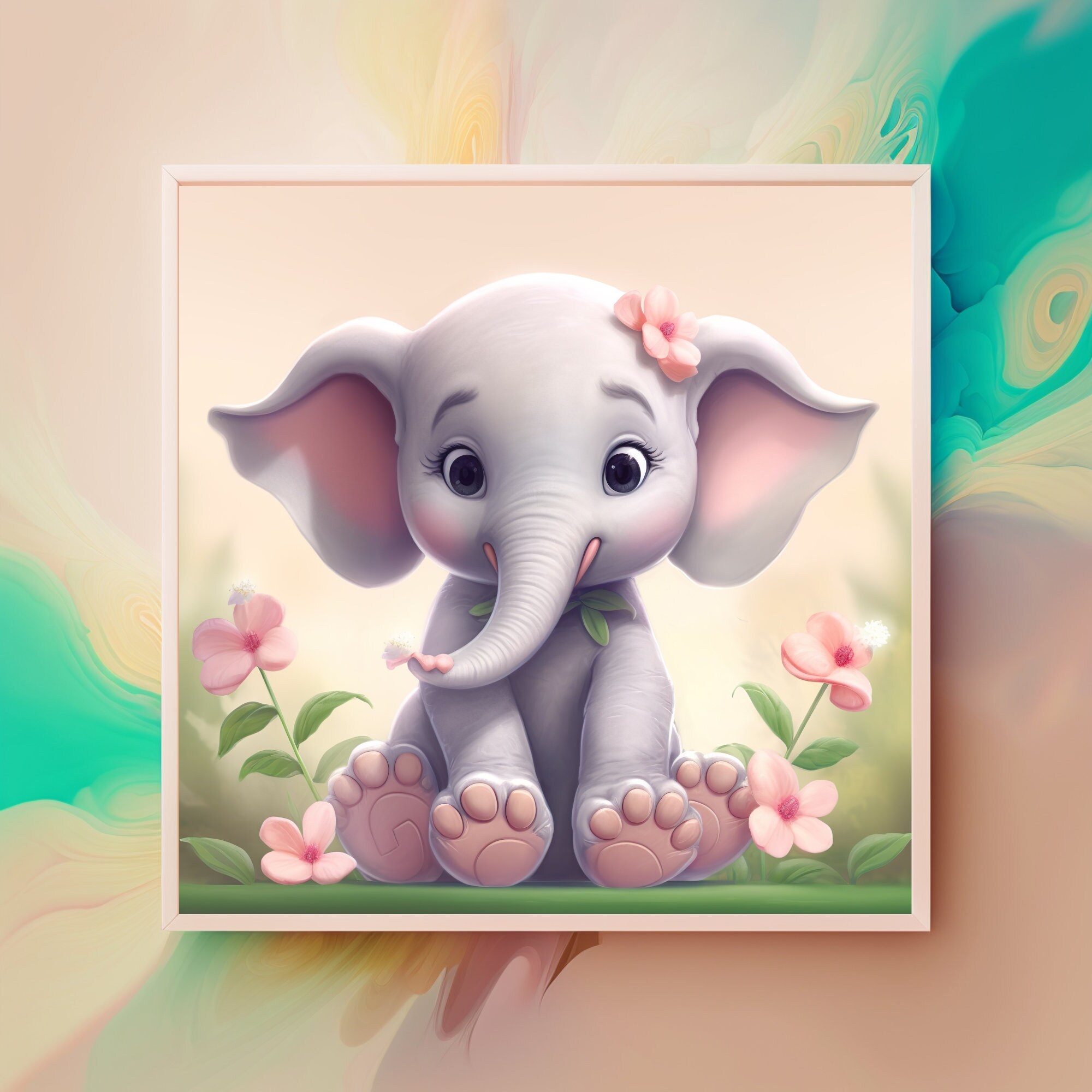 Cute Elephant Clipart Nursery Decor Baby Elephant Cute Baby Animal ...
