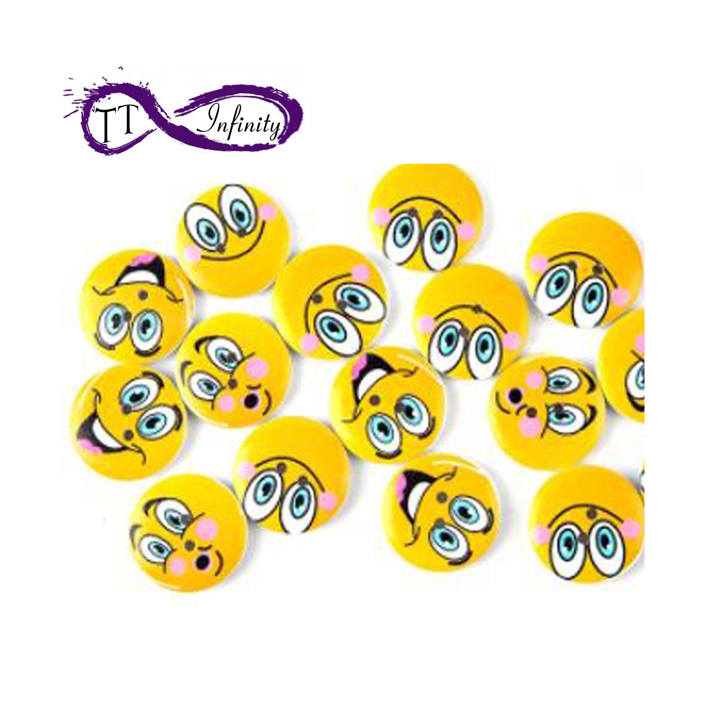 Buttons Emoji Smiling Face 25mm Diameter 10pcs Fun DIY Sewing Dress ...