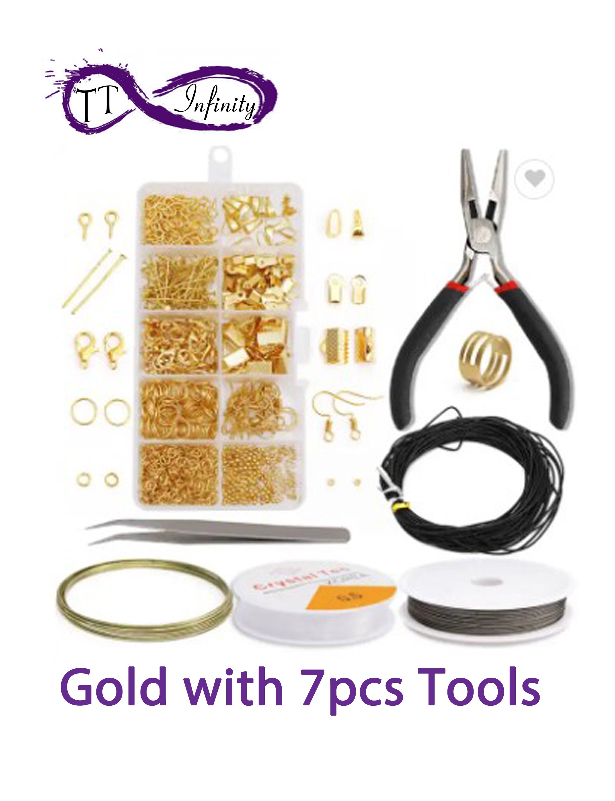 Jewellery Making Findings 870pcs Kit and 7pcs Tools DIY Necklace Repair ...
