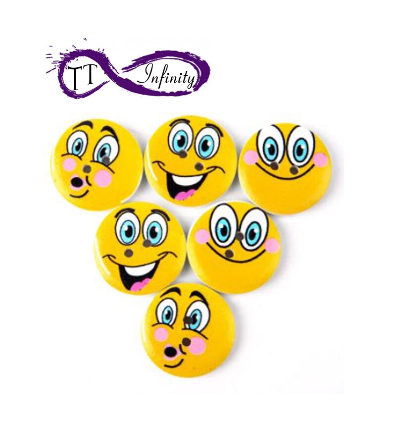 Buttons Emoji Smiling Face 25mm Diameter 10pcs Fun DIY Sewing Dress ...