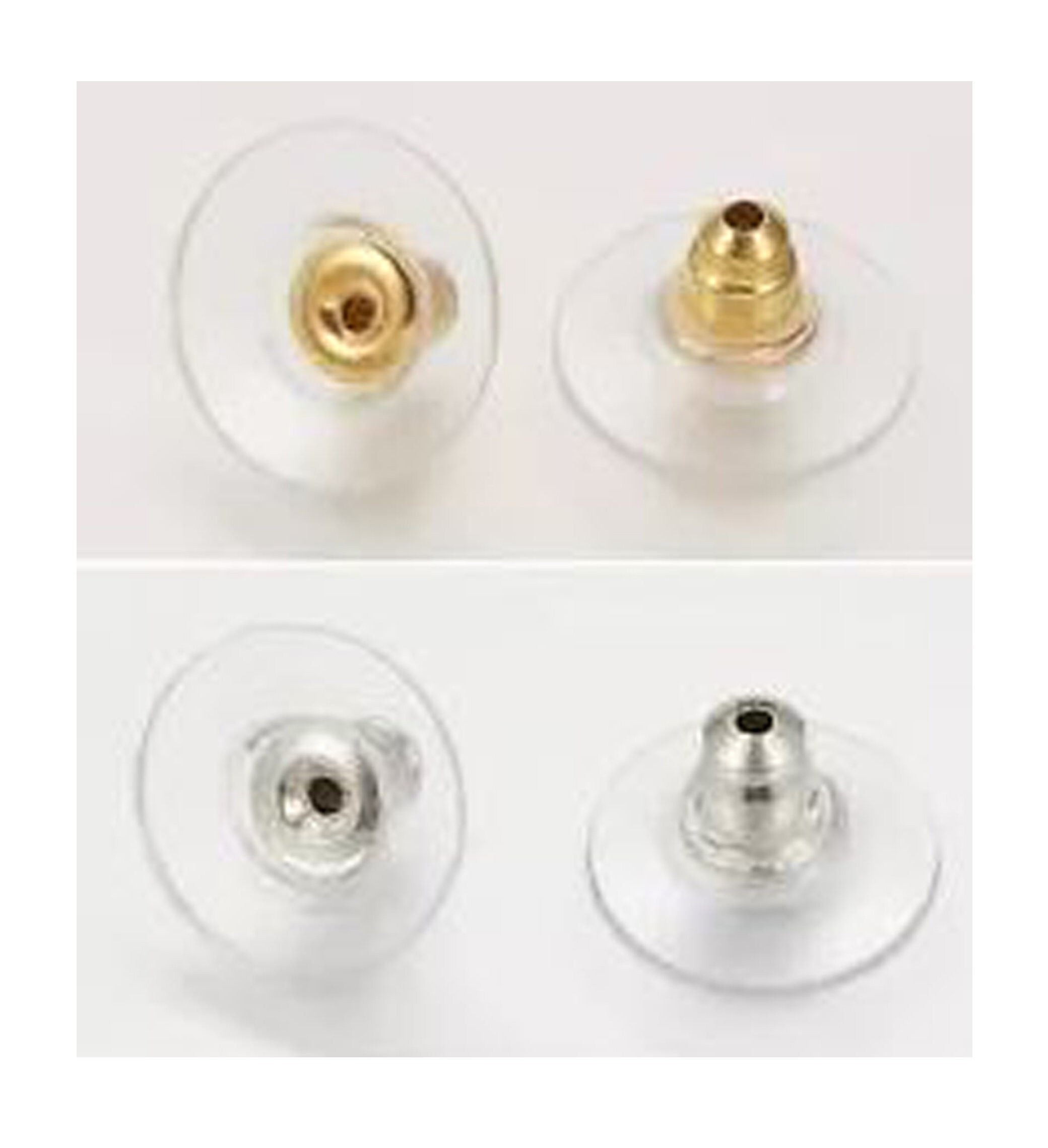 Earring Backs Stud Bullet Clutch Soft Comfort Back Stainless Steel Gold ...