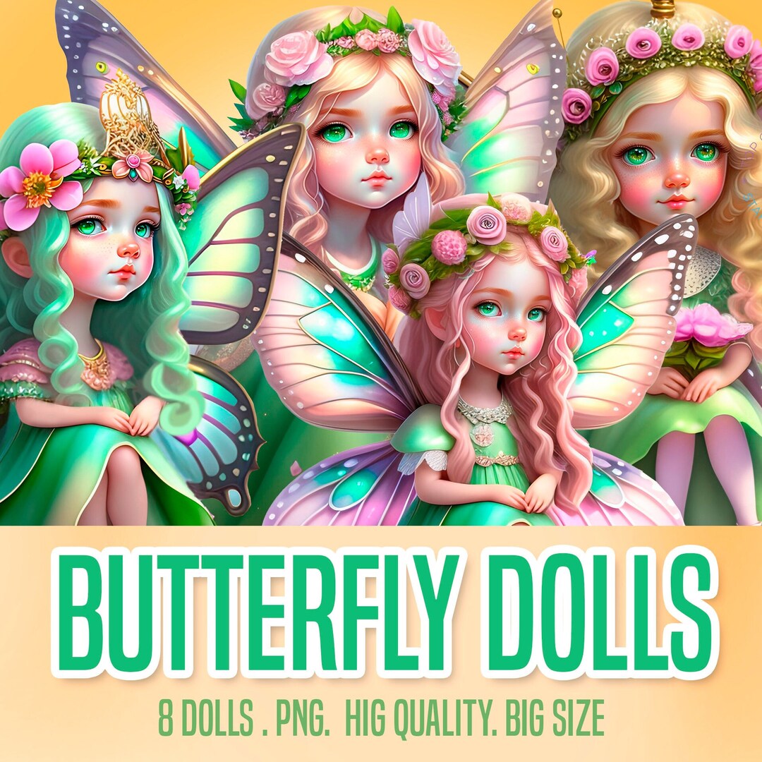 8 BUTTERFLY DOLLS - Etsy