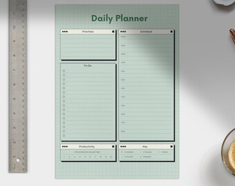 Orange and Green Daily Planner, Daily Schedule, Printable Planner, 7 ...