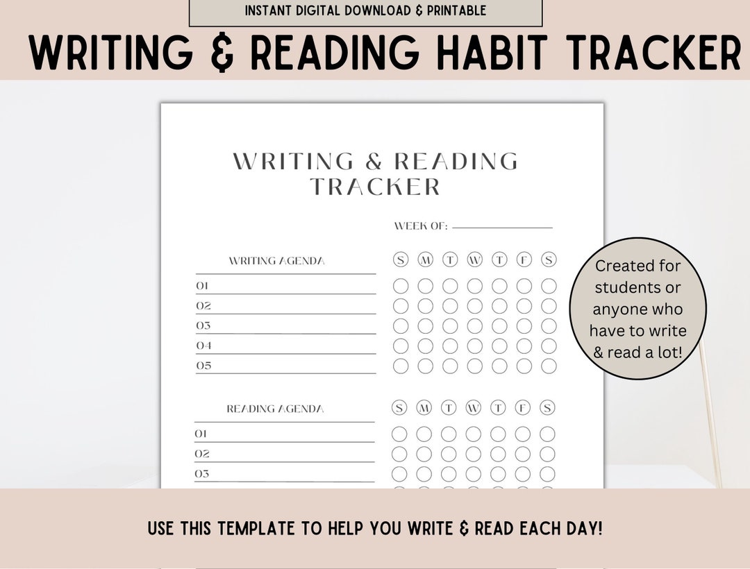 Writing and Reading Tracker; Academic Writing and Reading Tracker ...