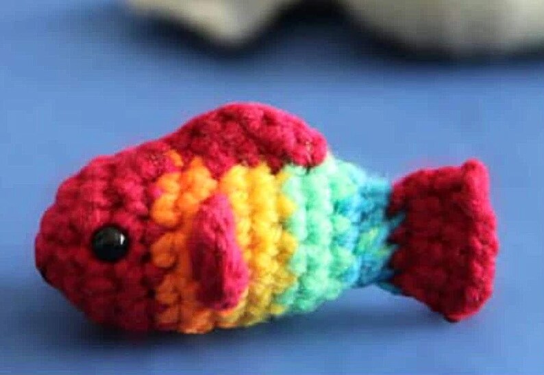 Digital PDF File - Crochet Pattern - Little Rainbow Fish. Super Easy to ...