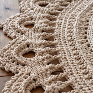 Pattern Crochet Large Oval Rug From Cord. Text Description of Each Row ...