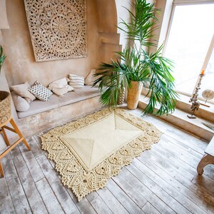 Crochet Square Rug Tutorial. Text Description of Each Row in English ...