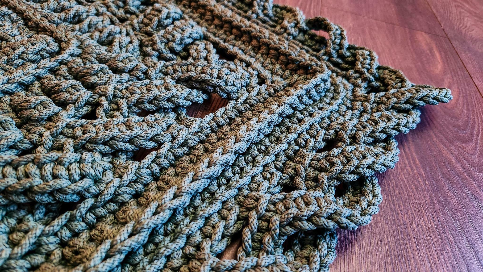 Pattern Rug From Cord or T-shirt Yarn, Crochet Rug Pattern, Crochet ...