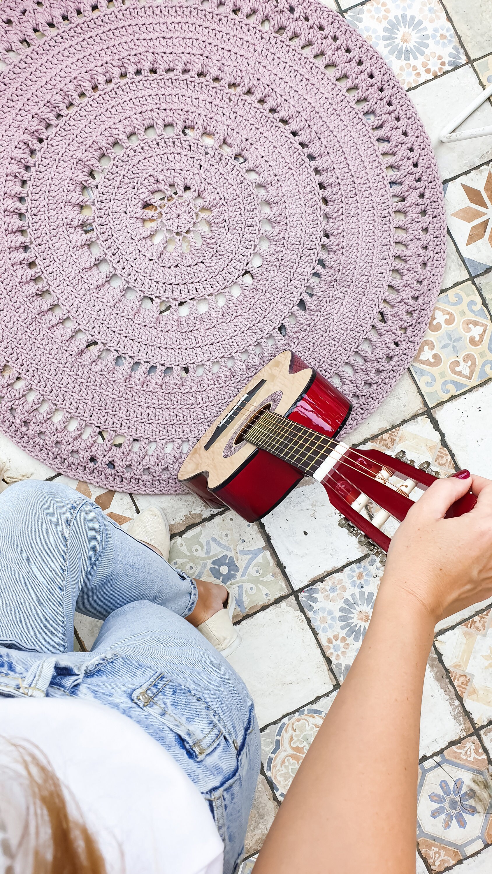 Crochet Round Rug Text Description of Each Row in Englis+video Laceeasy ...