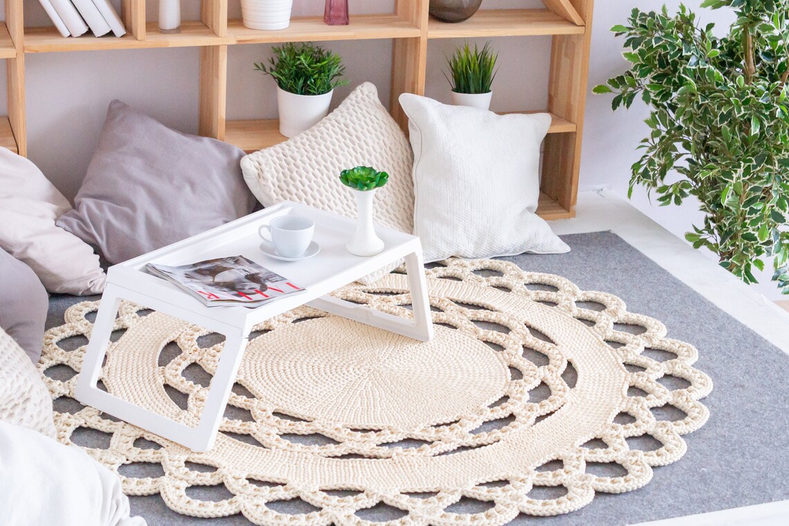 Crochet Pattern SET Crochet Pouf & Round Rug Crochet Pouf - Etsy